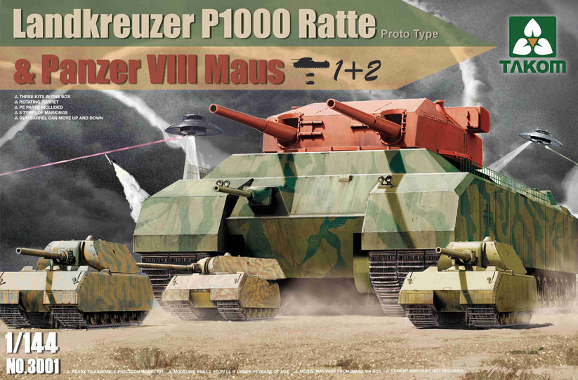 Takom 1/144 WWII Heavy Battle Tank Landkreuzer P1000 Ratte(Prototype ...